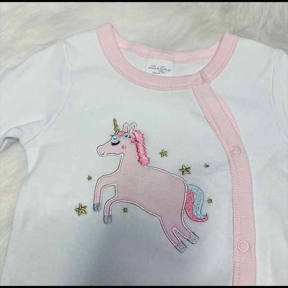 Starting Out | One Pieces | Unicorn Long Sleeve Footed Coverall | Poshmark